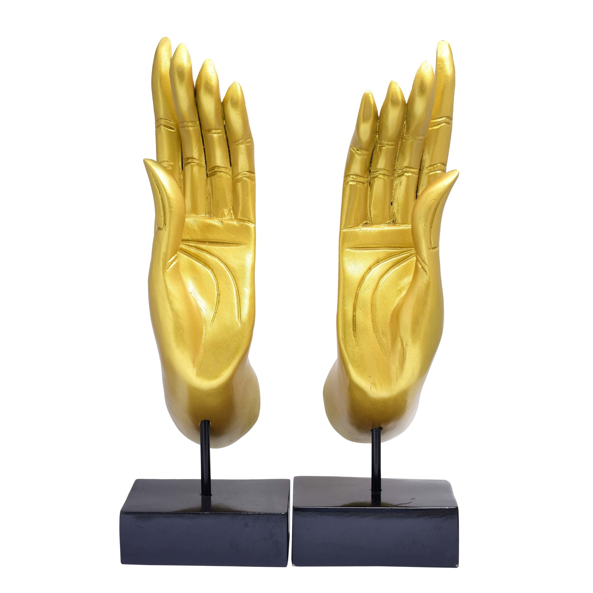 Golden Buddha Hands Pair for Home Decor | Kasha Interior – Kasha Interiors